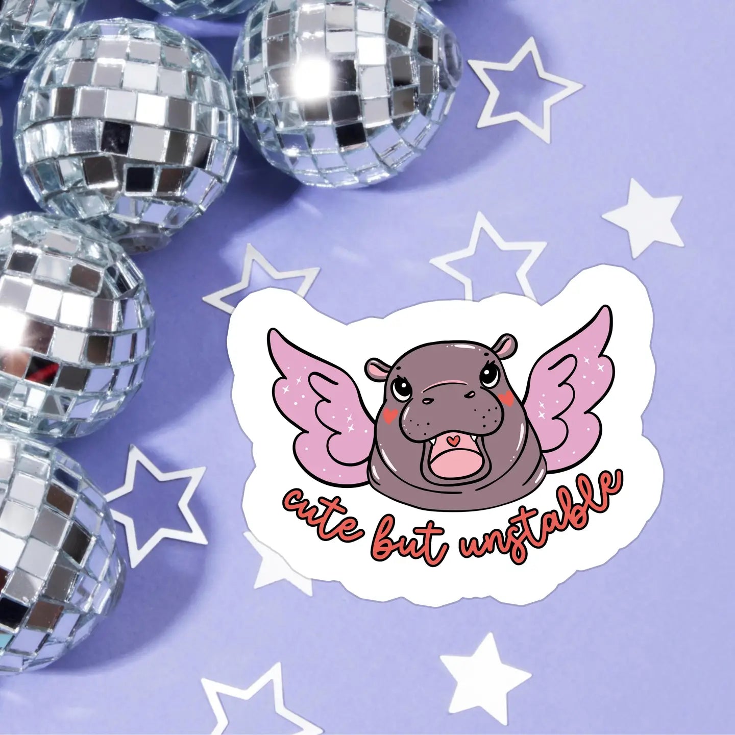Cute But Unstable / sticker – Wildflower Fiction